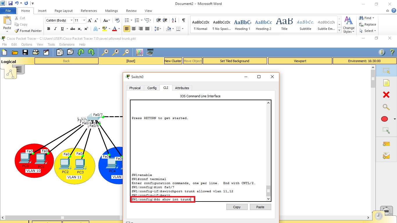 Allowed Trunk Di Cisco Packet Tracer
