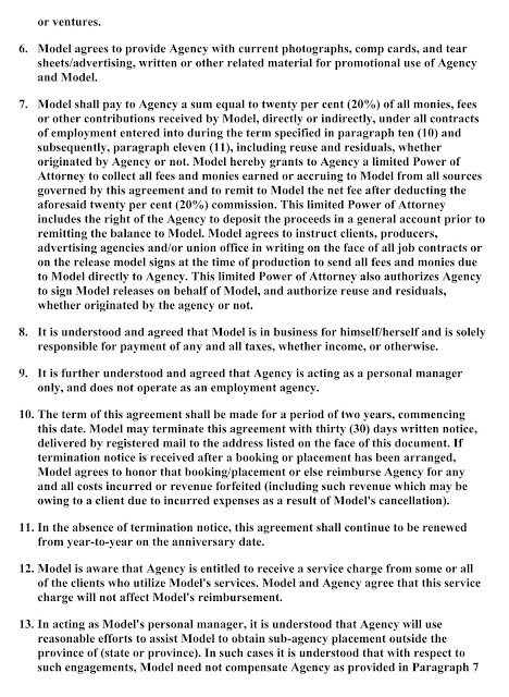 Wanna See What a Modeling Contract Looks Like? Have a Peek!