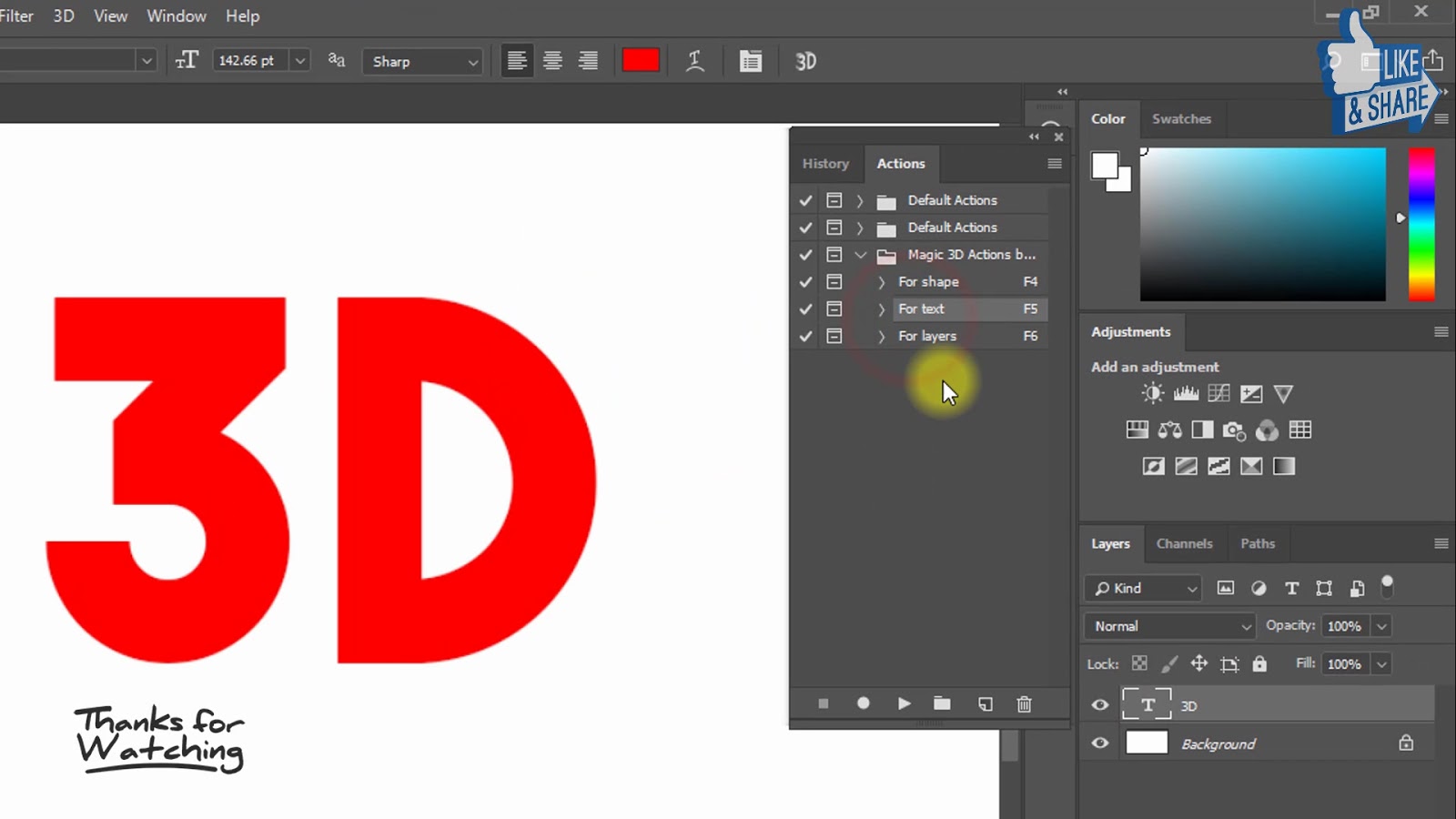 1-Click Transform 3D Effects Photoshop Premium Actions
