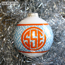 La Plates Blog: La Plates Monogrammed Glass Ball Ornaments