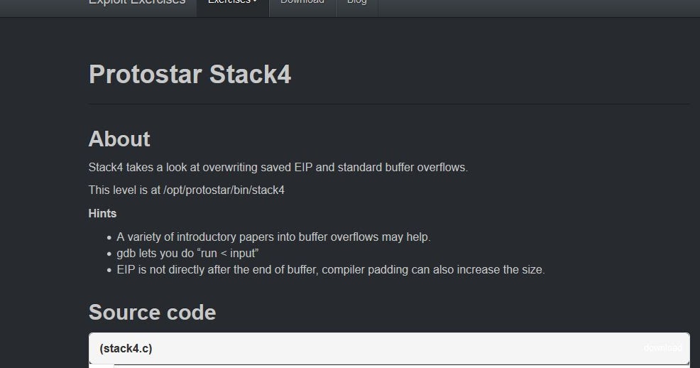 code16: Protostar CTF - Stack4