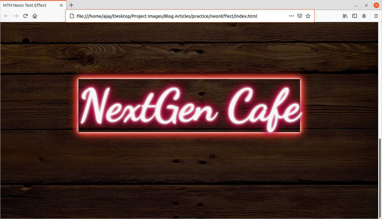 How to create Neon Text Effect using HTML and CSS - MTH Schools