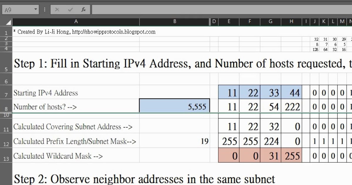 Show IP Protocols: Revised post: Covering Subnet Calculator to ...