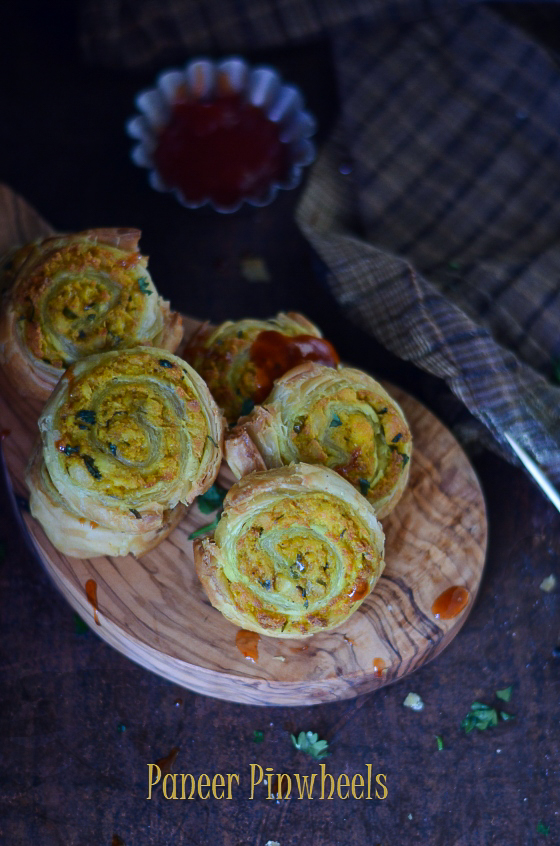 Paneer Puff Pastry Pinwheels / Paneer Puff Pastry Swirls