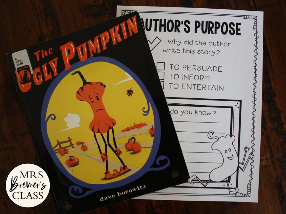 The Ugly Pumpkin | Book Study Activities | Mrs. Bremer's Class