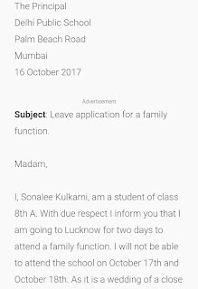 newletterdesign: Half Day Leave Application For Family Function!