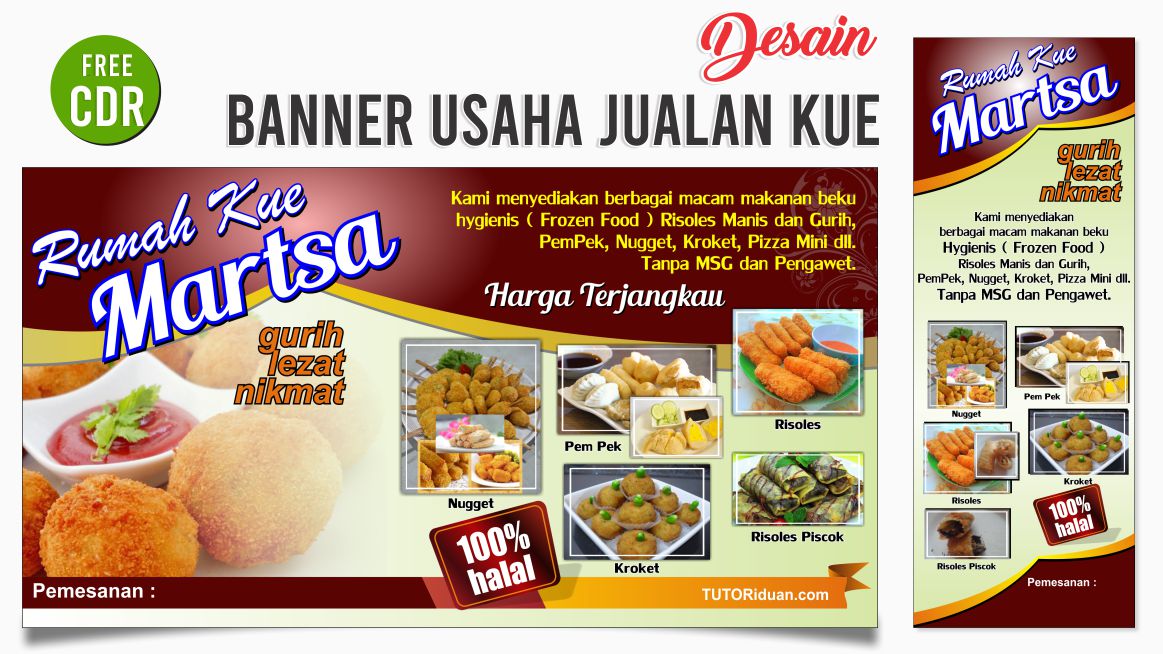 Desain Banner Usaha Kuliner Format CorelDraw (Free CDR) - TUTORiduan.com