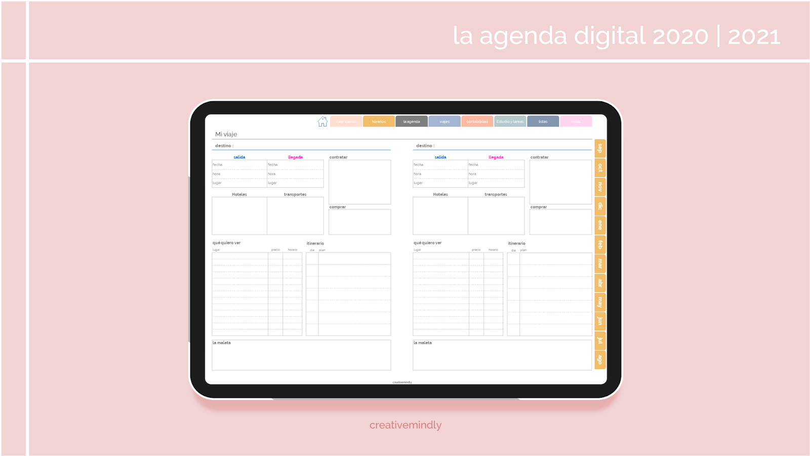 Creative Mindly: Pack agenda y cuaderno profe digital 2020 2021