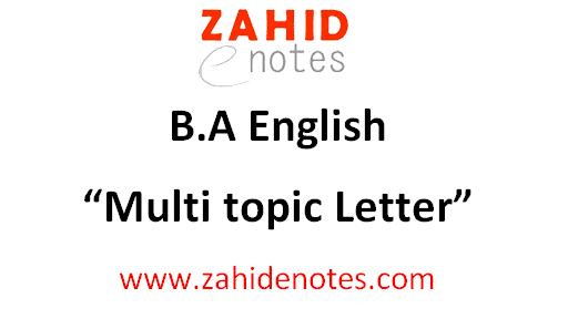 Multi topic Letter to Editor example and format for BA English - Zahid ...