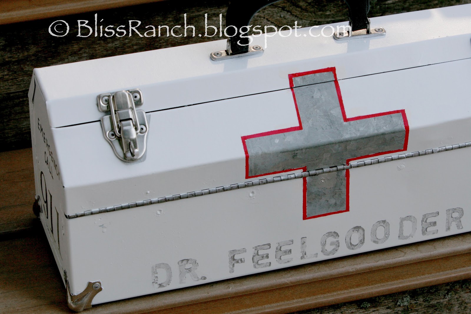 Bliss Ranch: Home First Aid Kit Recycled Tool Box