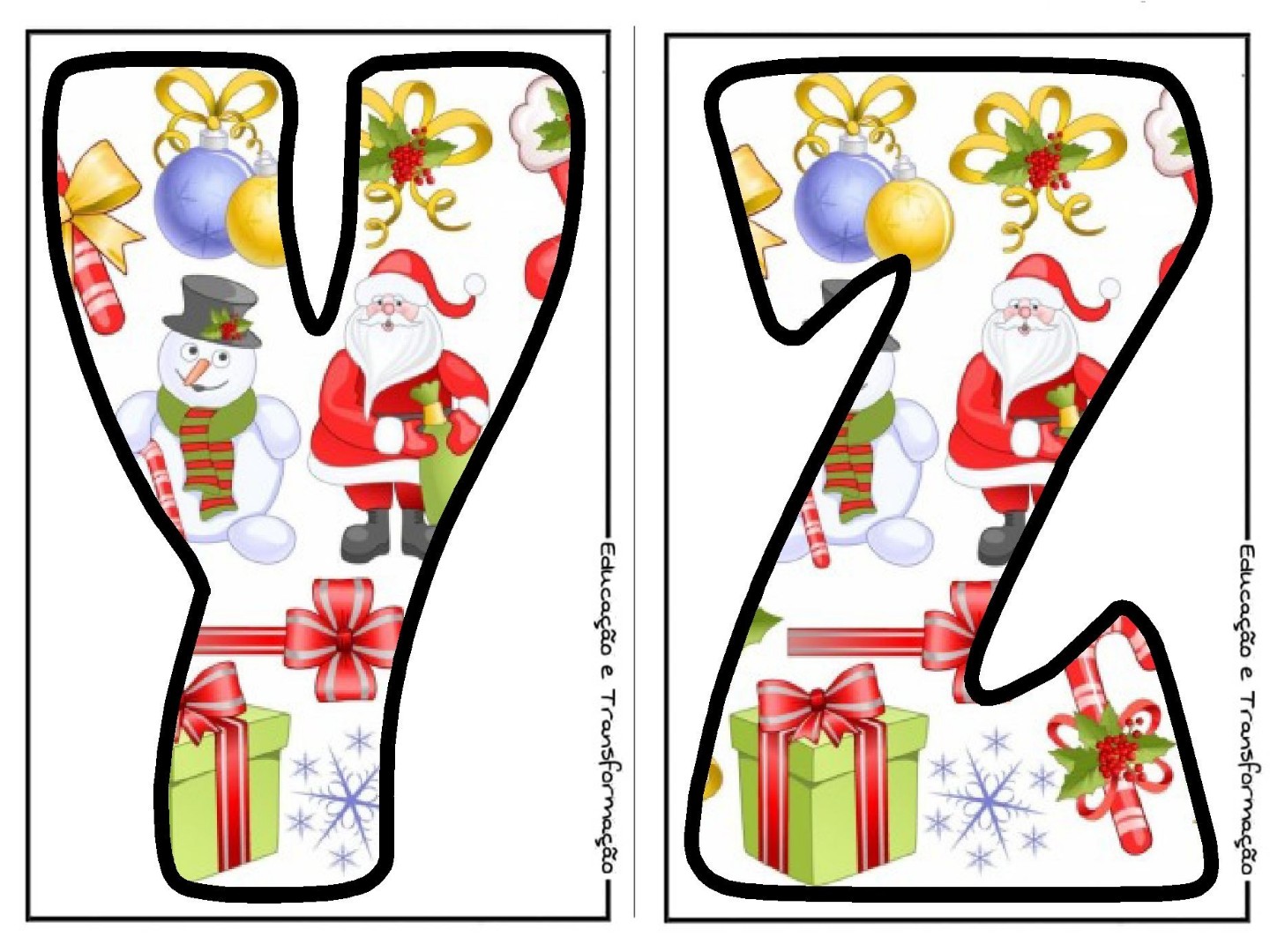 Natal: letras decoradas Letras personalizadas com a temática natalina ...