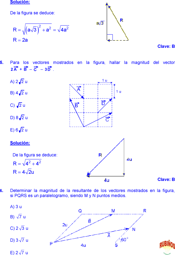 EJERCICIOS DE VECTORES RESUELTOS PDF