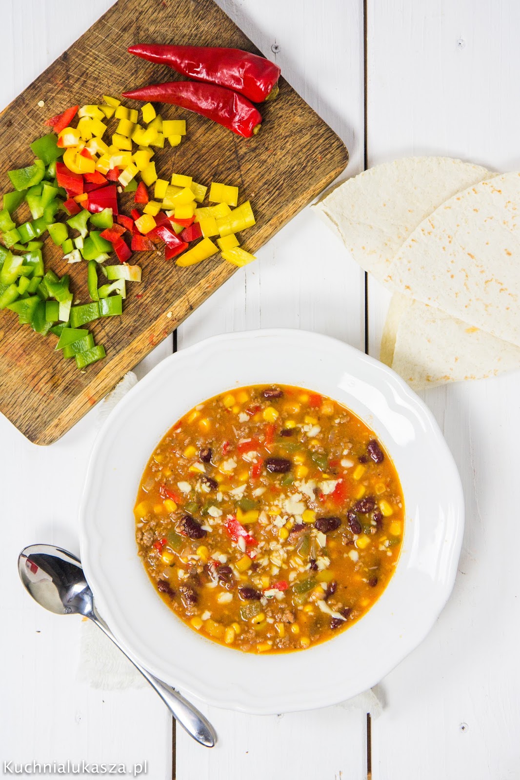 Zupa meksykańska z mięsem mielonym - Kuchnia Łukasza
