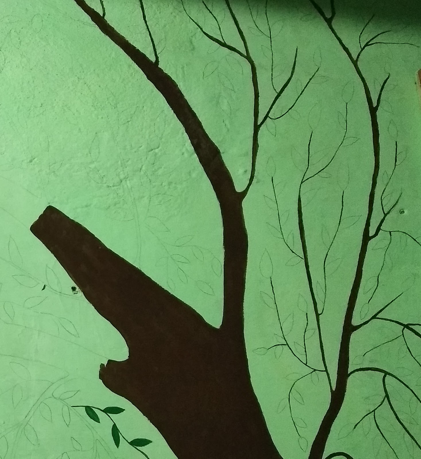 TREE WALL PAINTING STEP BY STEP