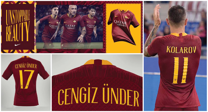 Football teams shirt and kits fan: Font AS Roma 2018/19 Kits