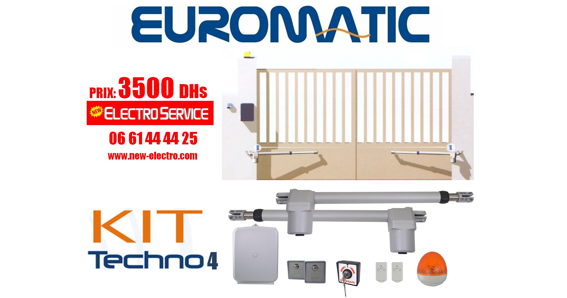 Kit pour porte battante Euromatic Techno 4