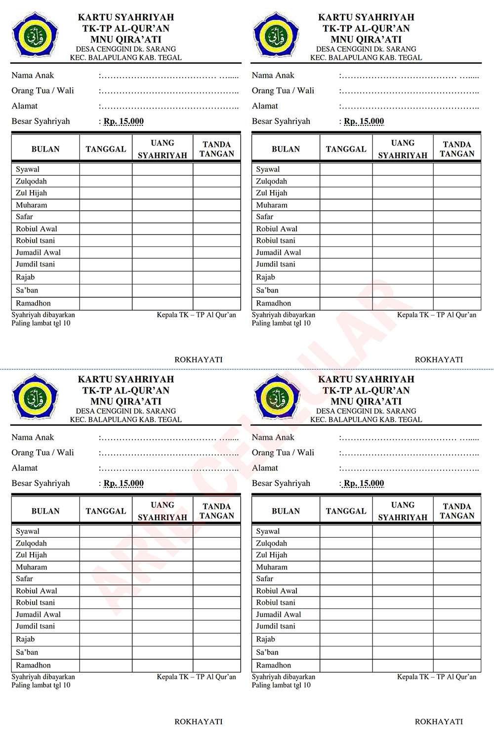 Download Spp Sekolah Tpq Tk Al Quran Arie Cellular
