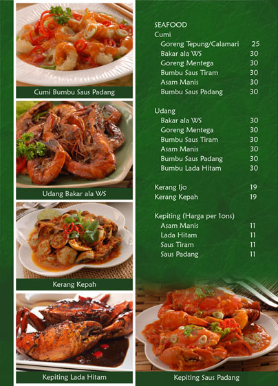Resto Wulan Sari 2 Tambun, Bekasi: Buku Menu