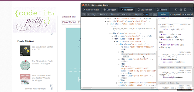 Code it Pretty: Blog Font Style with CSS - Finding the Selectors