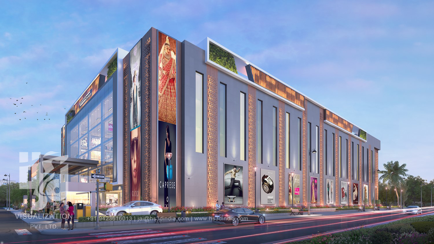 Elegant Shopping Mall 3d Exterior Renderings