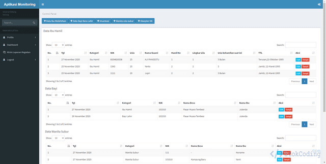 Aplikasi Monitoring Puskesmas Berbasis Web Codeigniter