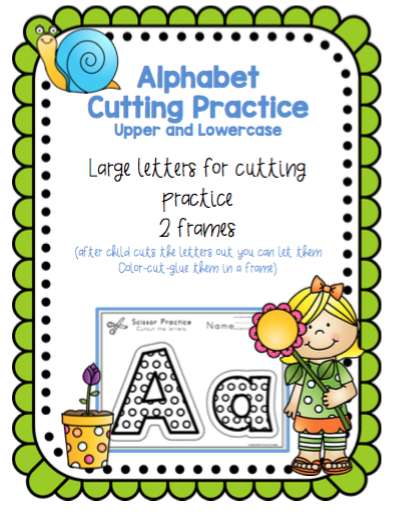 Alphabet Scissor Practice Upper/Lowercase "No Prep" ~ Preschool Printables