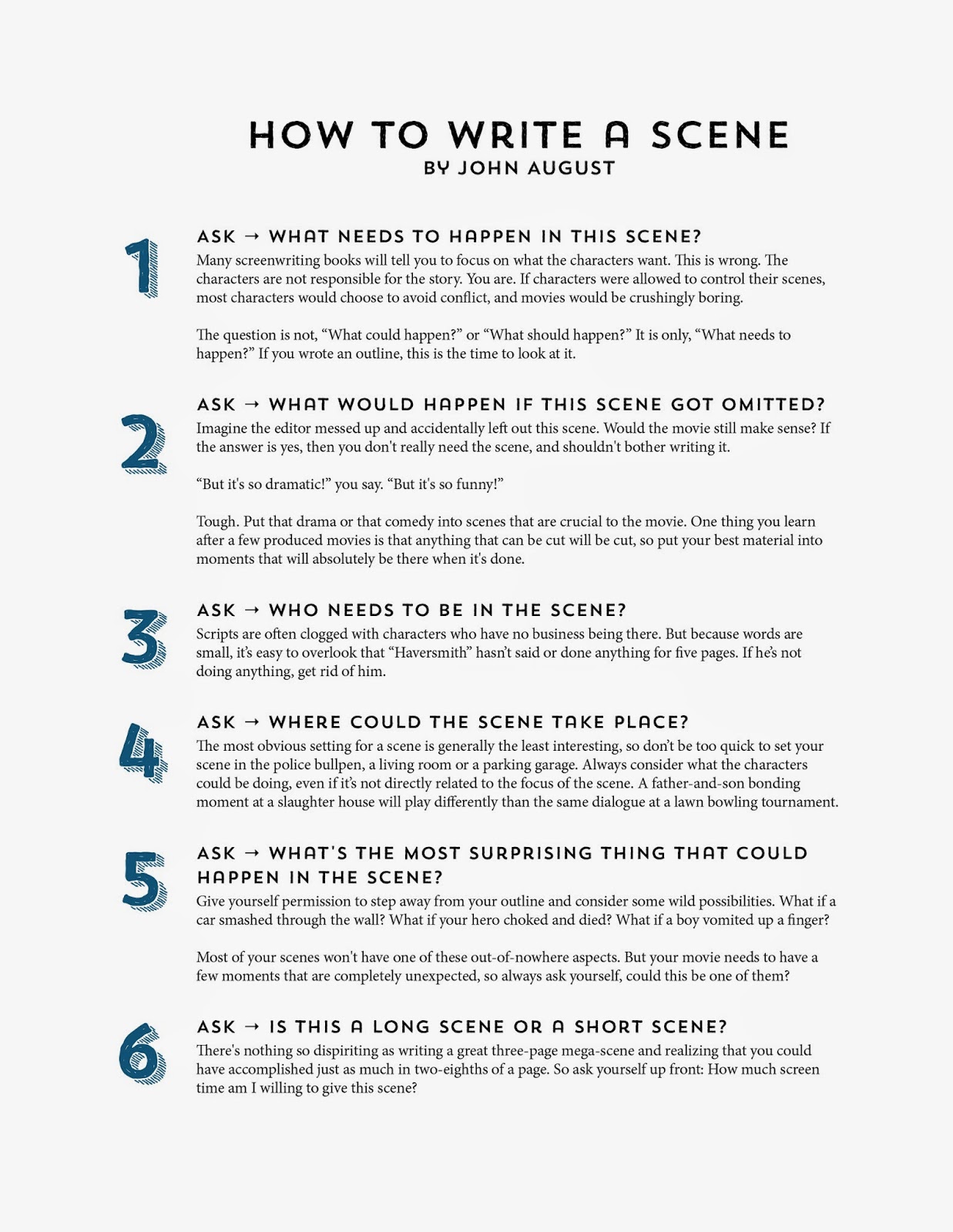 How to write a scene