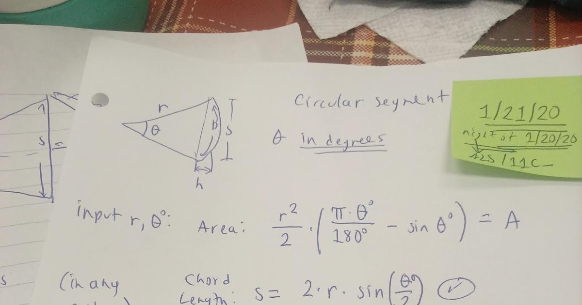 Eddie's Math and Calculator Blog: Casio fx-3650P: Circular Segment