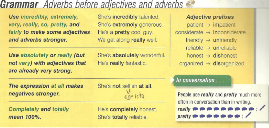 ENGLISH COURSE BY JOE MASTER: ADVERBS BEFORE ADJECTIVES AND ADVERBS