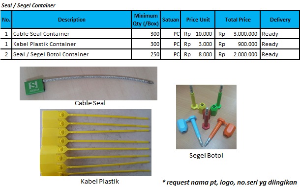 Segel Container ~ Bekas Komatsu