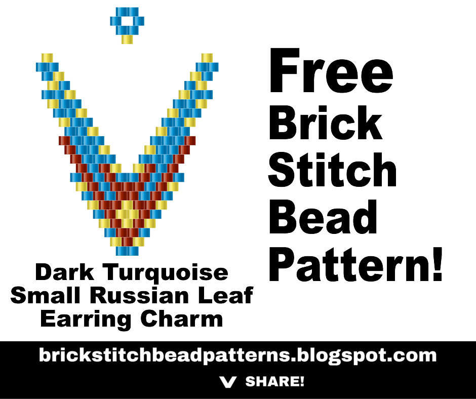 Brick Stitch Bead Patterns Journal: Free Dark Turquoise Small Russian ...