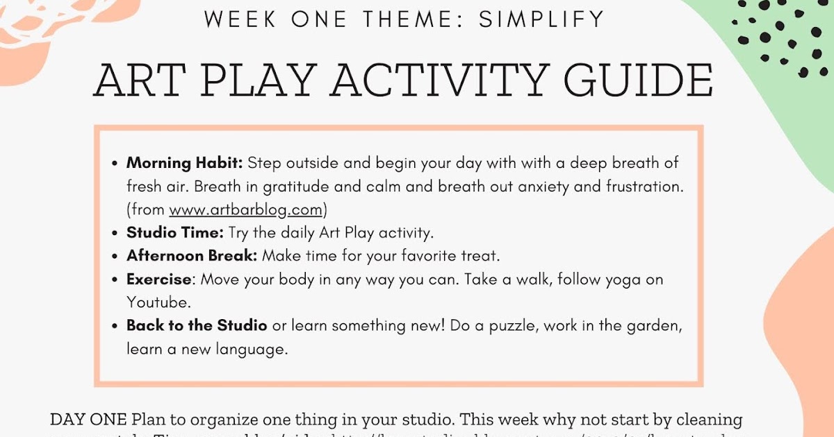Painting My World: Time to Play! Try my Art Play Activity Guide!