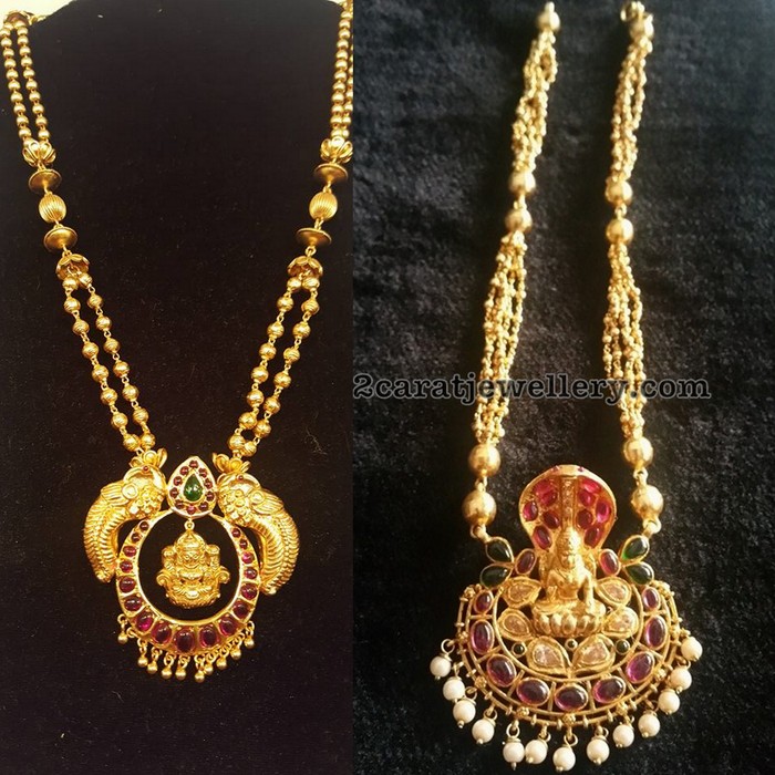 Simple Lakshmi Long Sets in Silver - Jewellery Designs