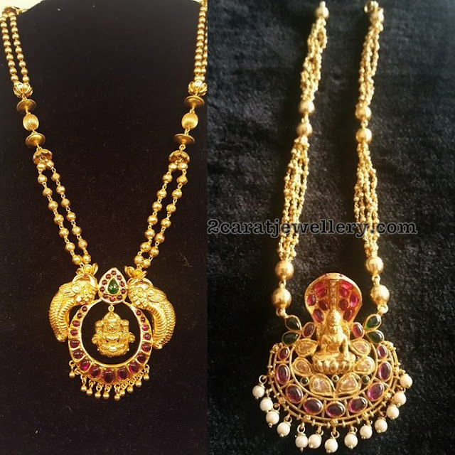 Simple Lakshmi Long Sets in Silver - Jewellery Designs