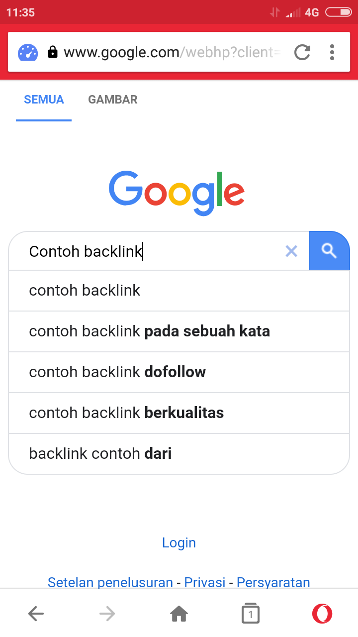 Contoh Pengunaan Backlink Pada Sebuah Kata