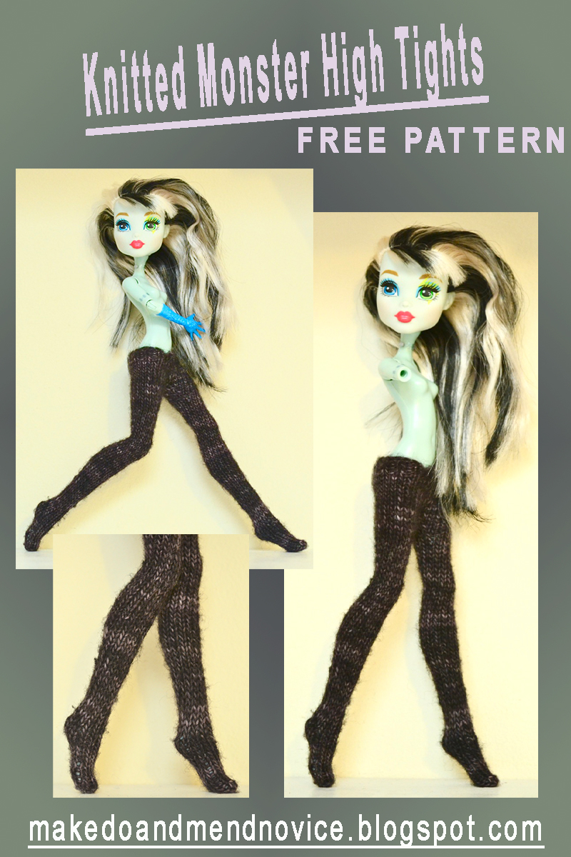 Knitting Novice: Free Pattern: Knitted Leggings for Monster High Dolls