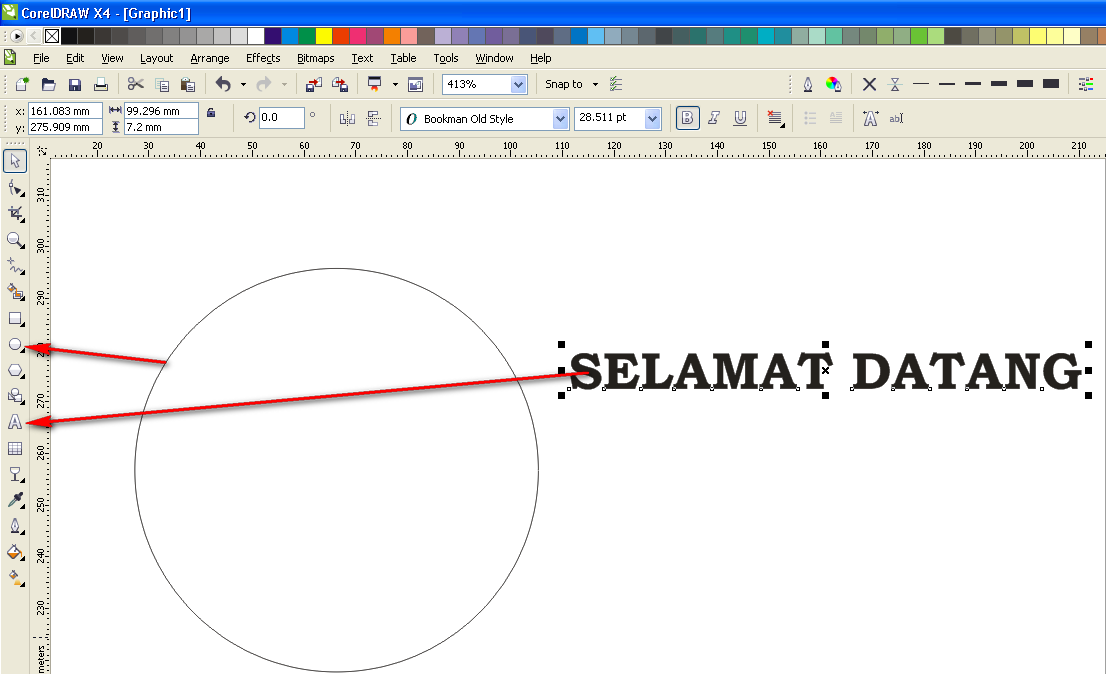 Membuat tulisan melingkar dengan Corel Draw - Naura Design