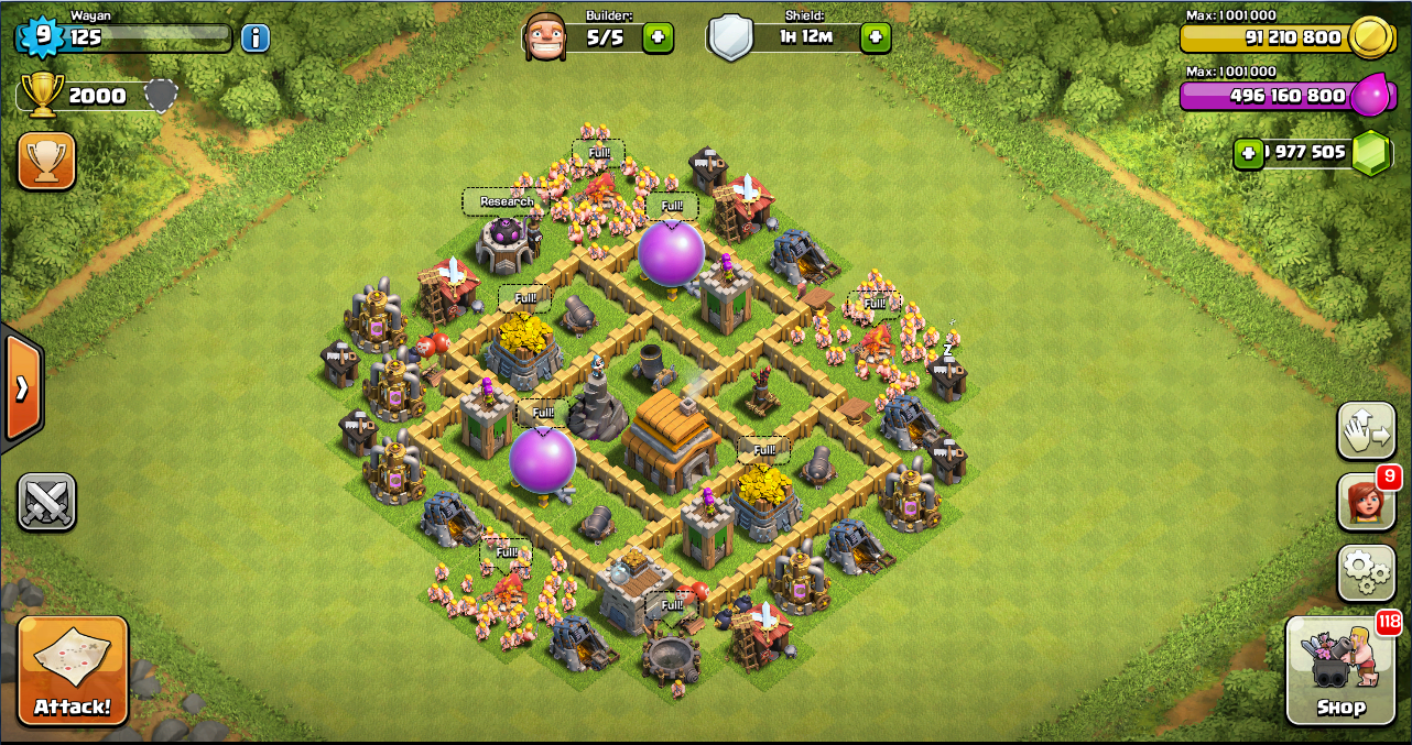 Thropy Base Clash Of Clans TH 5 Terkuat - Design Base Clash Of Clans ...