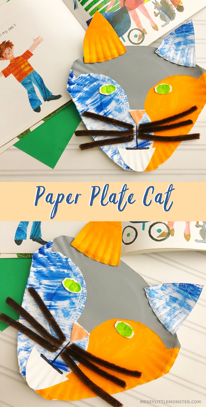Colourful & Cute Paper Plate Cat Craft - Messy Little Monster