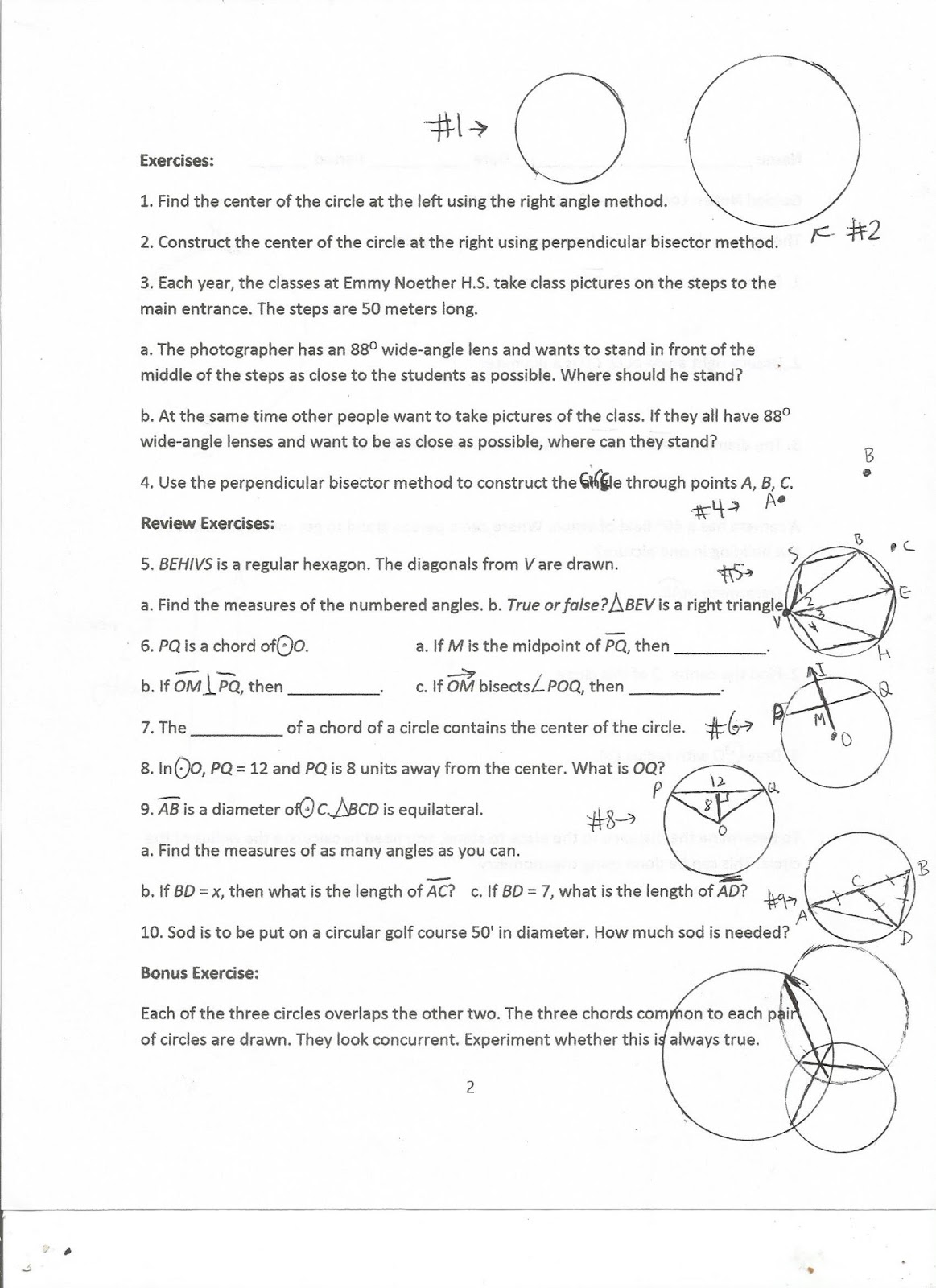 Geometry, Common Core Style: Lesson 15-4: Locating the Center of a ... Geometry, Common Core Style: Lesson 15-4: Locating the Center of a ...