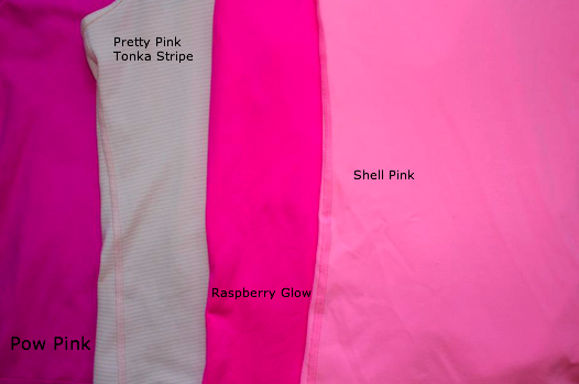 Color Comparison: Shell Pink to Pow Pink, Raspberry Glow, Pretty Pink ...
