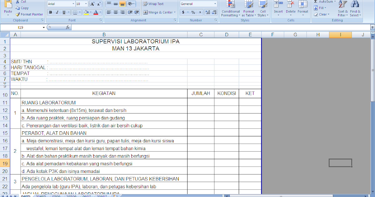 Contoh instrumen supervisi laboratorium IPA - antapedia.com