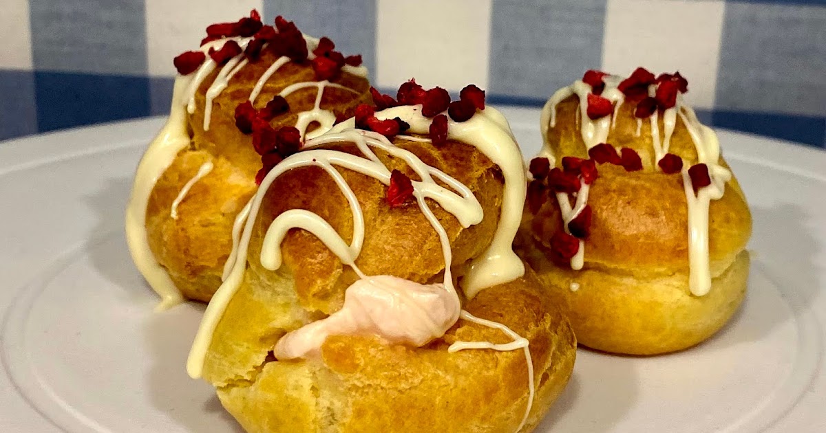 Raspberry and White Chocolate Profiteroles
