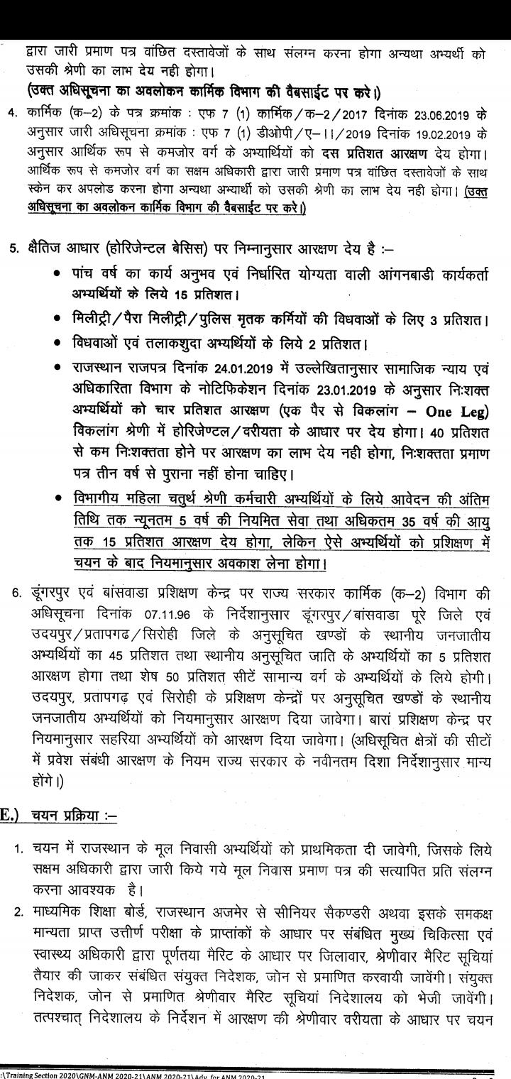 Rajasthan Anm Nursing Form Apply 2020 21 Nursing Good News