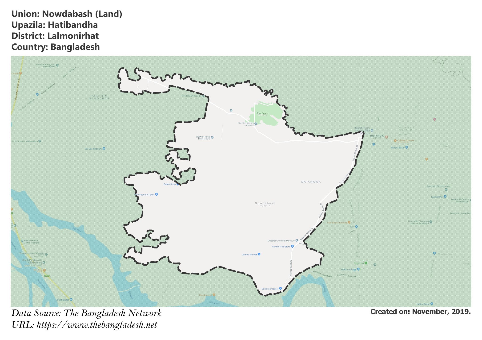 Nowdabash Union, Lalmonirhat