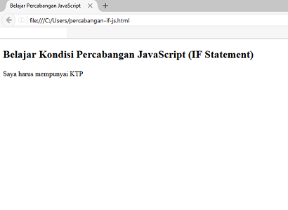Percabangan if Javascript