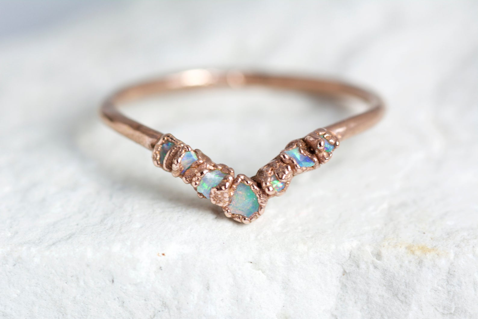 Raw Gemstone Organic Rings by eMerakiGalaxy / The Beading Gem