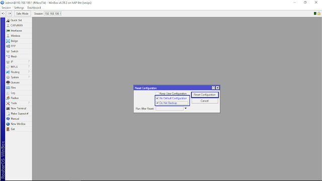 Cara Reset Konfigurasi Mikrotik di Winbox - DUNIA DIGITECH