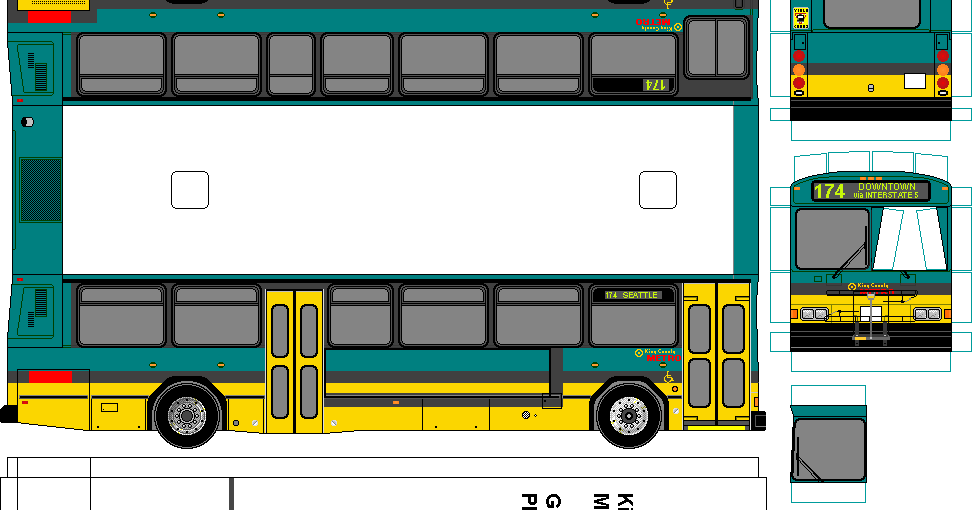 SP. Papel Modelismo: PaperCraft - King County Metro Transit Gillig PHANTOM