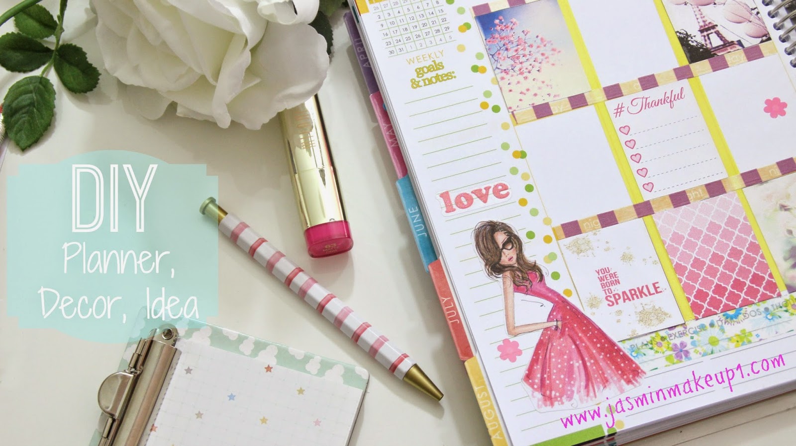 DIY Decoración de Agenda, Planner, Ideas | JasminMakeup1